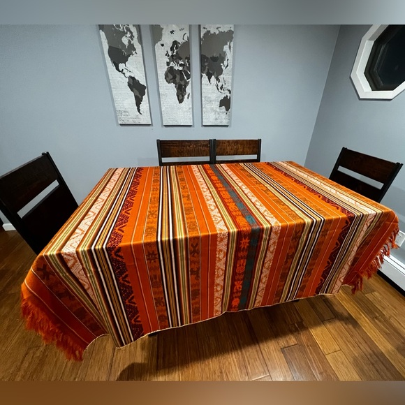 Dining | Colorful Striped Table Cloth Rectangle 8inx67in | Poshmark